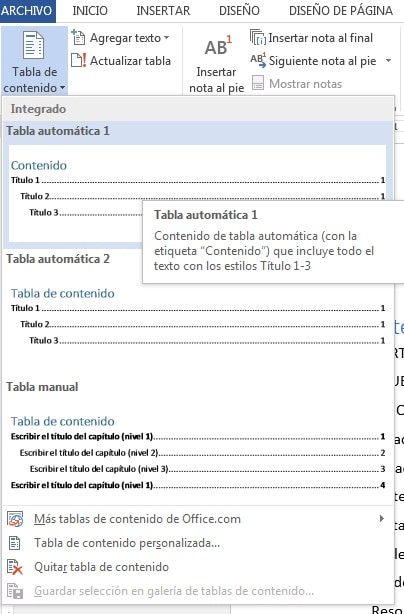 Insertar Indice En Word